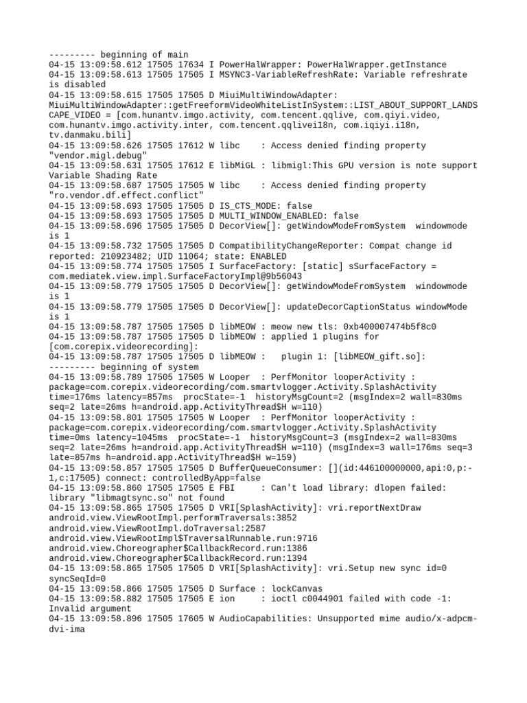 Logcat 1713161398587 | PDF | Software Development | Computer Science