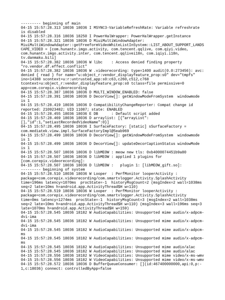 Logcat 1713171448264 | PDF | Computer Science | Computing Platforms
