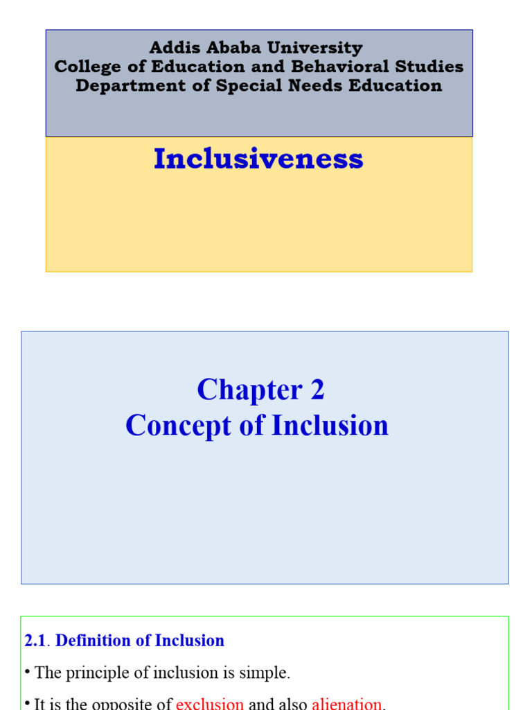 Chapter 2 - FINAL Concept of Inclusion | PDF | Social Exclusion ...