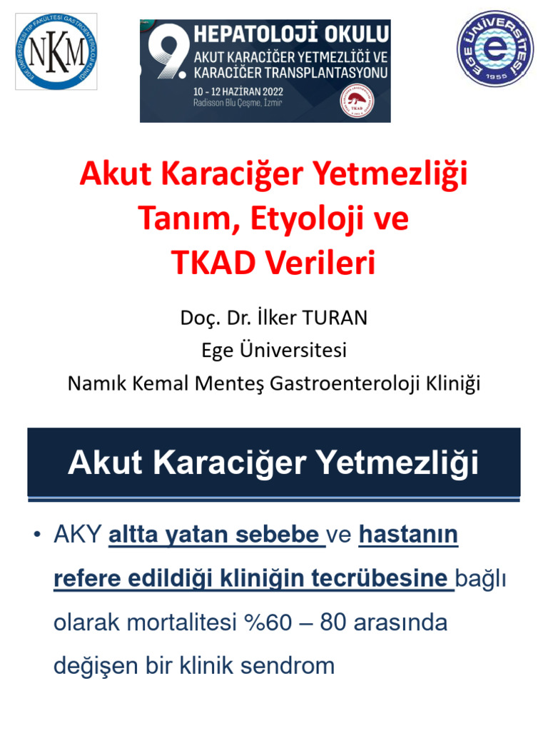 Akut Karaciger Yetmezligi Tanim Etyoloji Ve TKAD Verileri | PDF