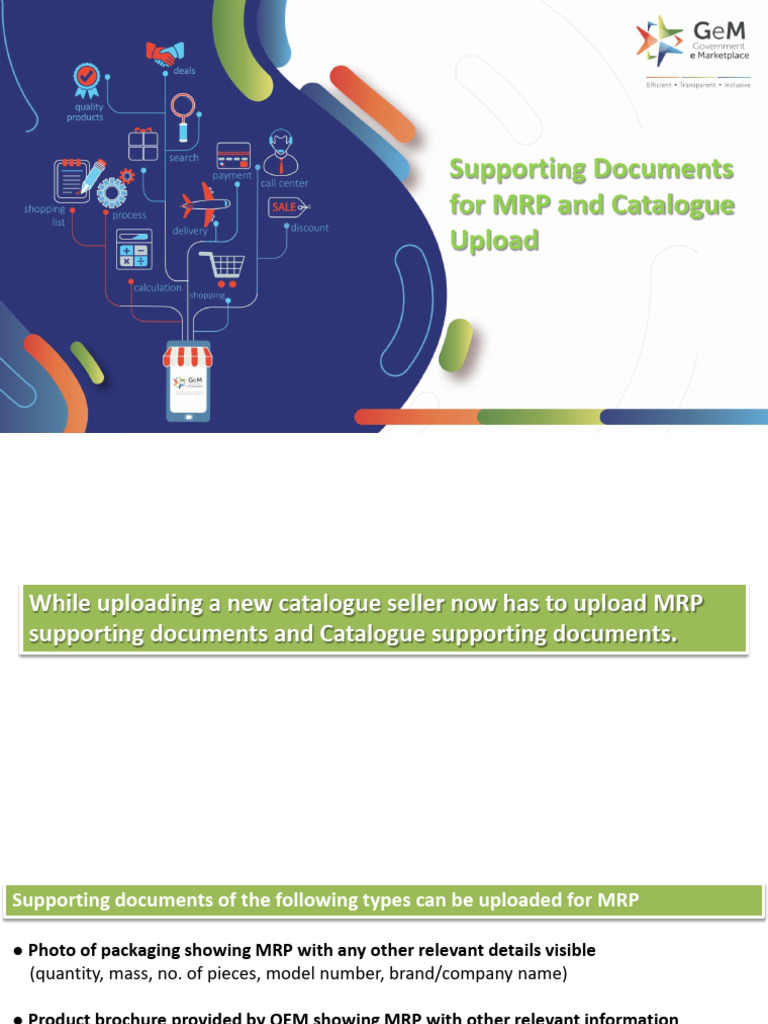 Supporting Documents For MRP Catalogue Upload | PDF