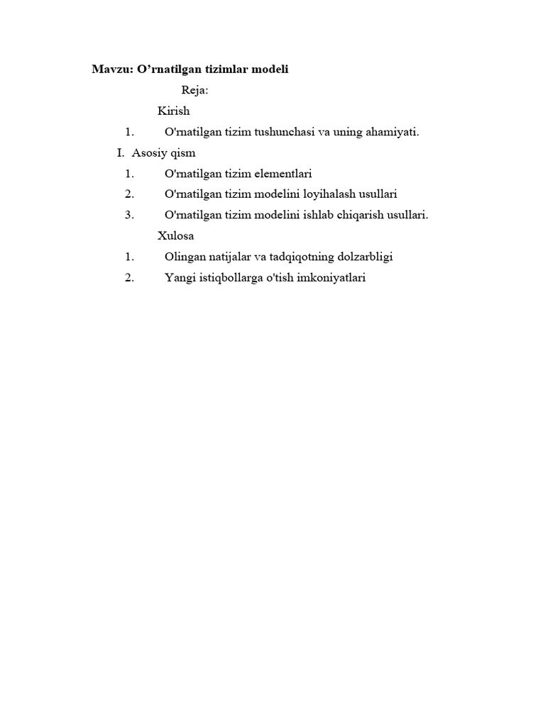 Operatsion Tizim Mustaqil Ish | PDF