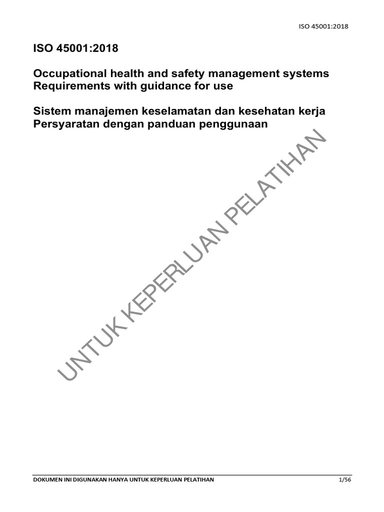 ISO 45001:2018 - Sistem Manajemen K3 | PDF