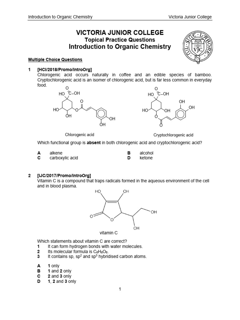 10 (H2) Introduction To Organic Chem - Qns | PDF | Alkene | Acid