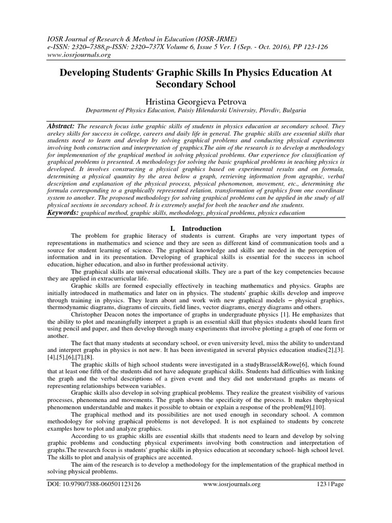 Enhancing Graphic Skills in Physics Education | PDF | Cartesian ...