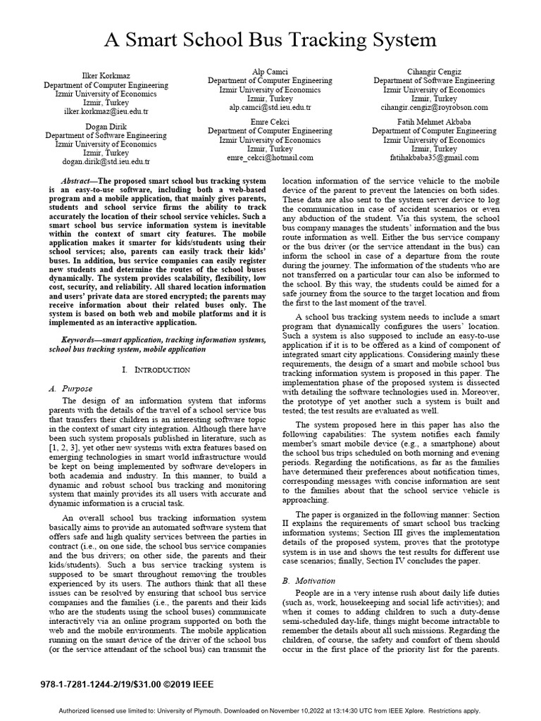 A Smart School Bus Tracking System | PDF | Application Software | Mobile App