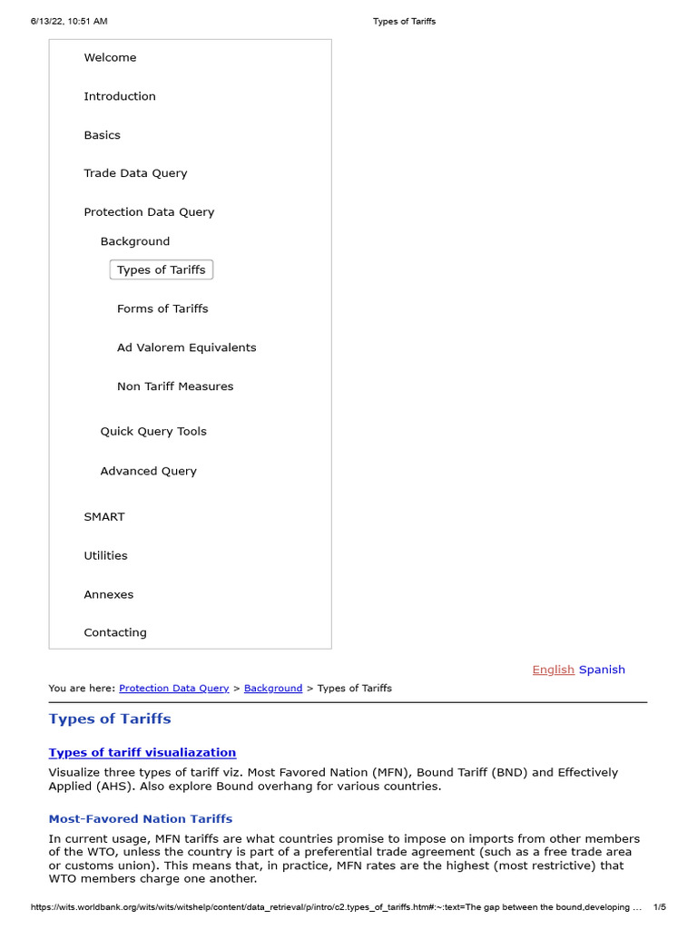 Types of Tariffs | PDF | Most Favoured Nation | World Trade Organization