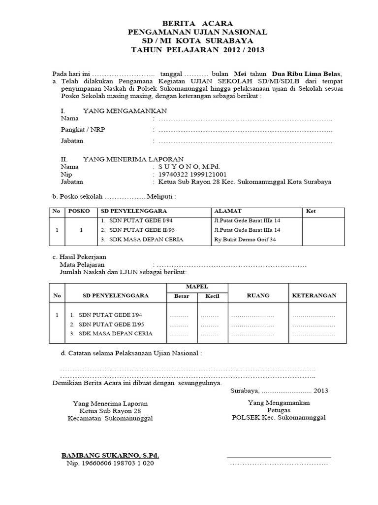 Berita Acara Pengamanan | PDF