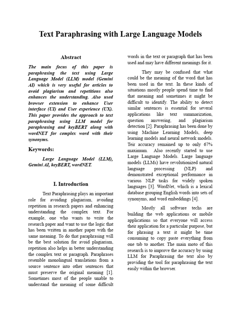 Text Paraphrasing With Large Language Models-3 | PDF | Human Communication | Cognitive Science