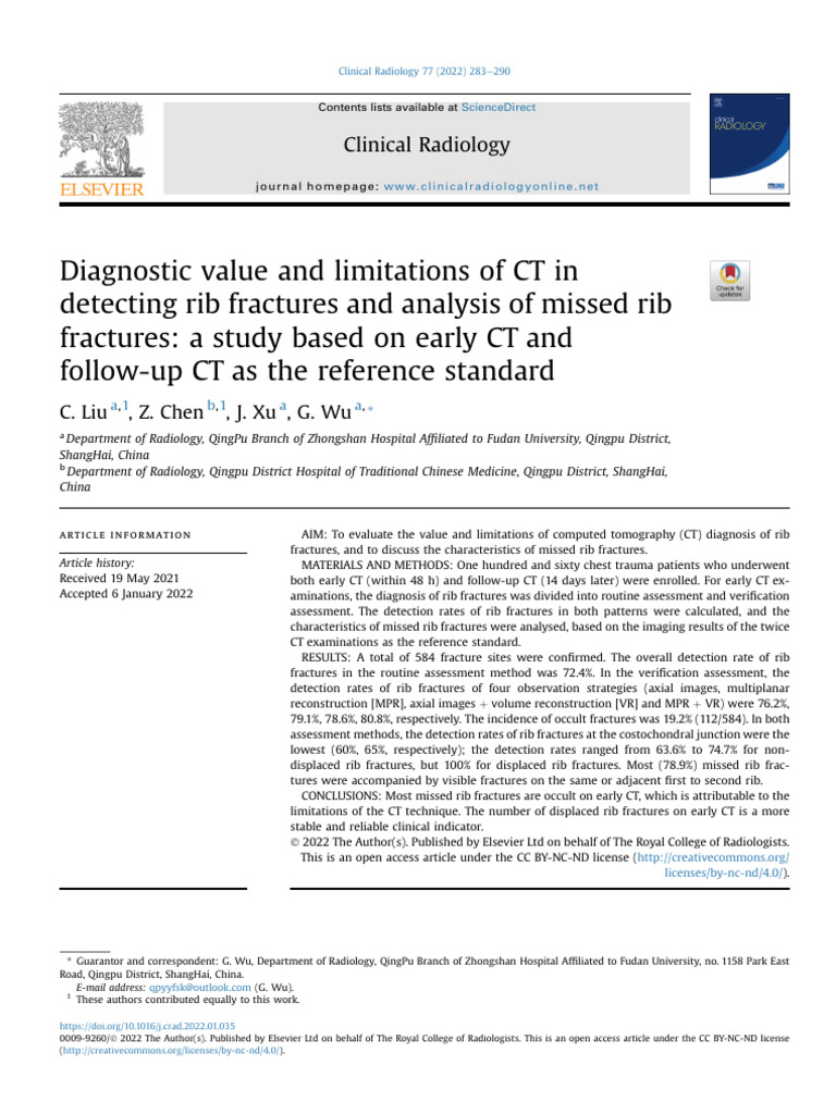 Diagnostic Value and Limitations of CT in Detectin | Download Free PDF ...