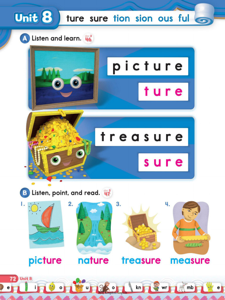 Oxford Phonics World 5 Lesson 11 Unit 8 Ture Sure Tion Sion Ous Ful | PDF