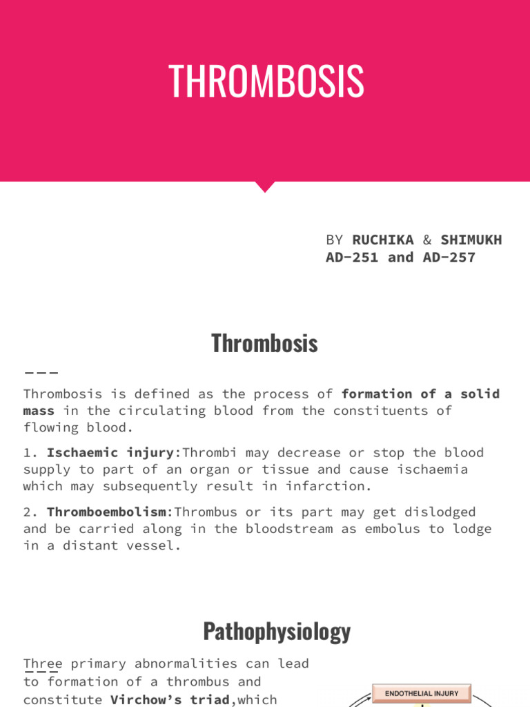 Thrombosis | PDF | Thrombus | Thrombosis