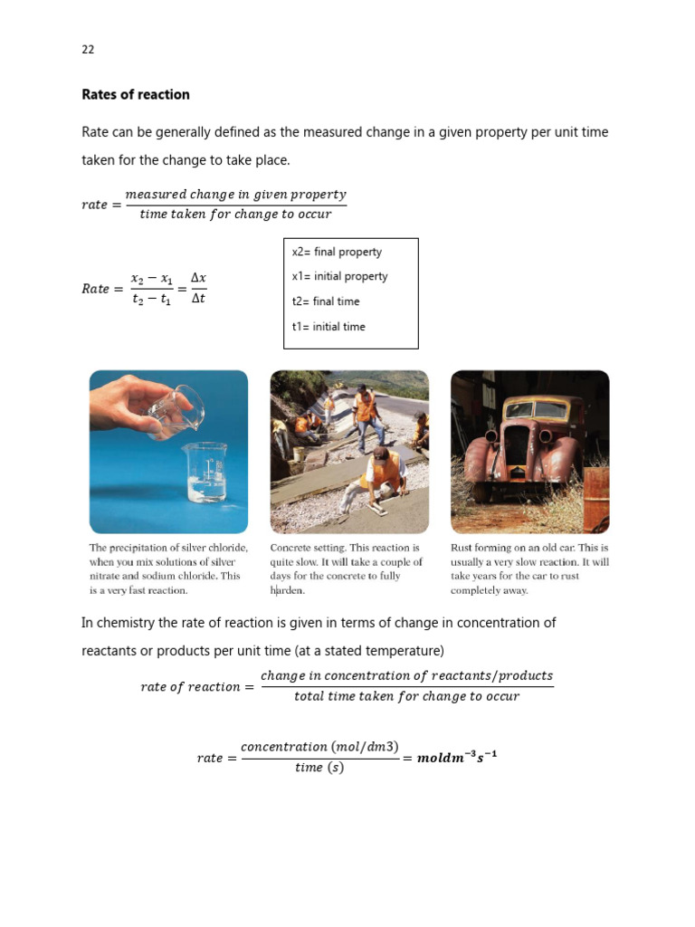 Reaction Rates and Enthalpy Changes | PDF | Reaction Rate | Chemical ...