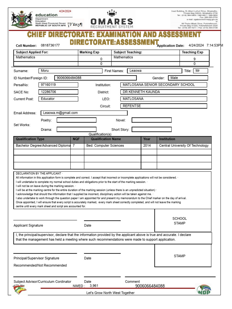 Print Application Form | PDF