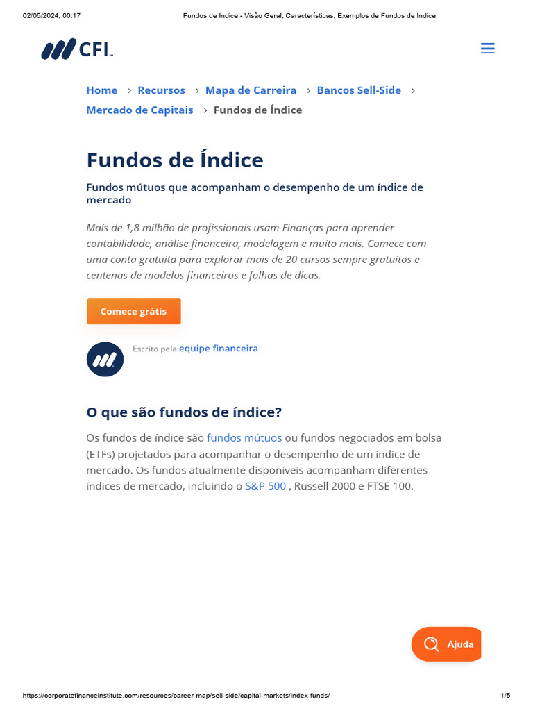 Stock Market Index - 1.3 - Index Funds | PDF | Câmbio de fundo comercial | Investimentos