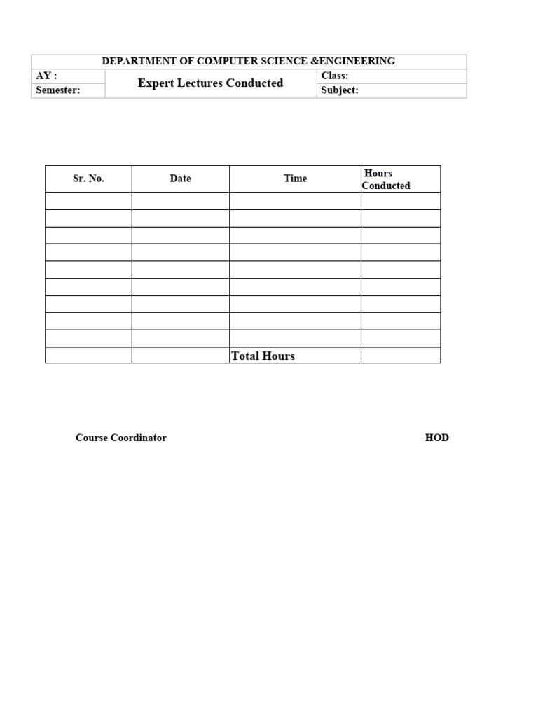 Expert Lecture Conducted Report | PDF