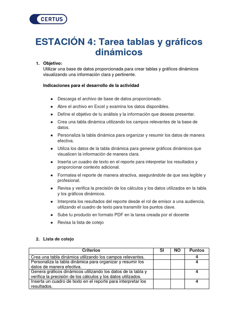 Estacion 4 _ Tarea tablas y graficos dinamicos | PDF