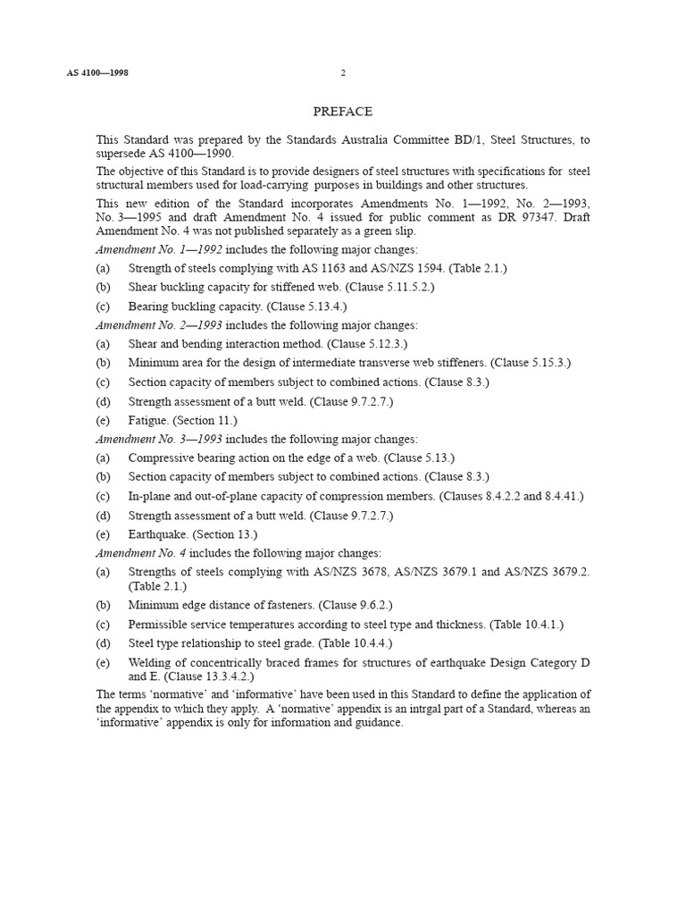 AS 4100 1998 - Steel Structures - 4 | Download Free PDF | Buckling | Steel