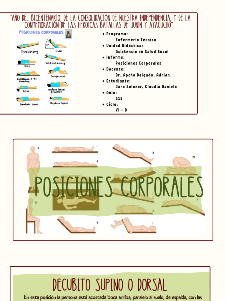 Posiciones Corporales en Emergencias | PDF | Medicina | Emergencias Médicas