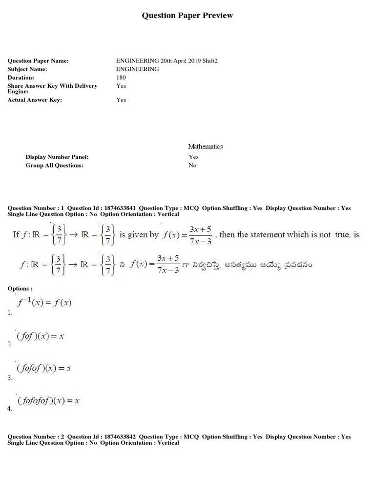 EAMCET Sample Questions 202 Questions | PDF | Multiple Choice | Motor ...