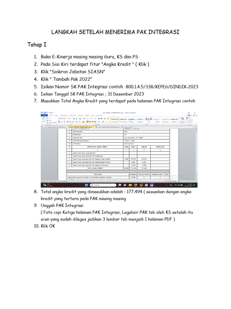 Langkah Setelah Menerima Pak Integrasi | PDF