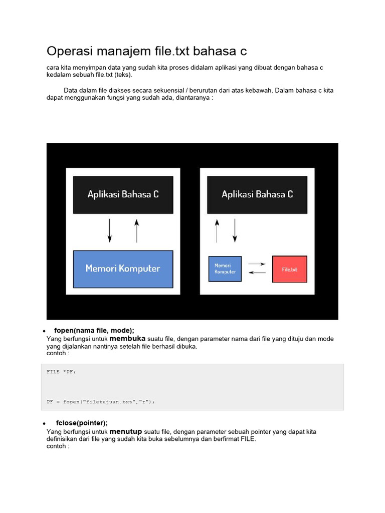 Operasi File di C untuk Pemula | PDF
