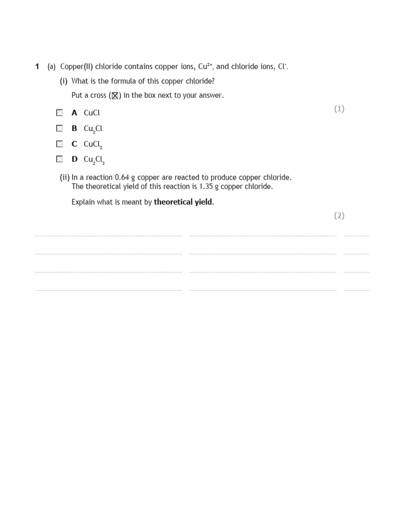 Calculations involving Masses 2 QP (1) | PDF | Magnesium | Chlorine