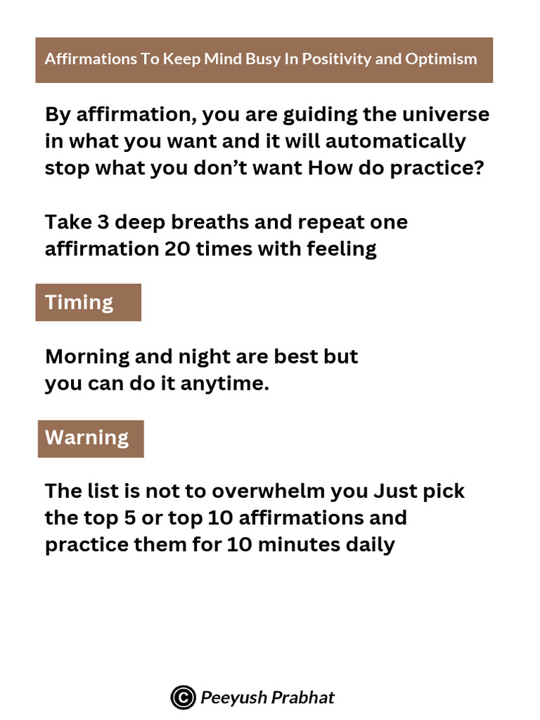 Power Affirmation | PDF | Thought | Psychology