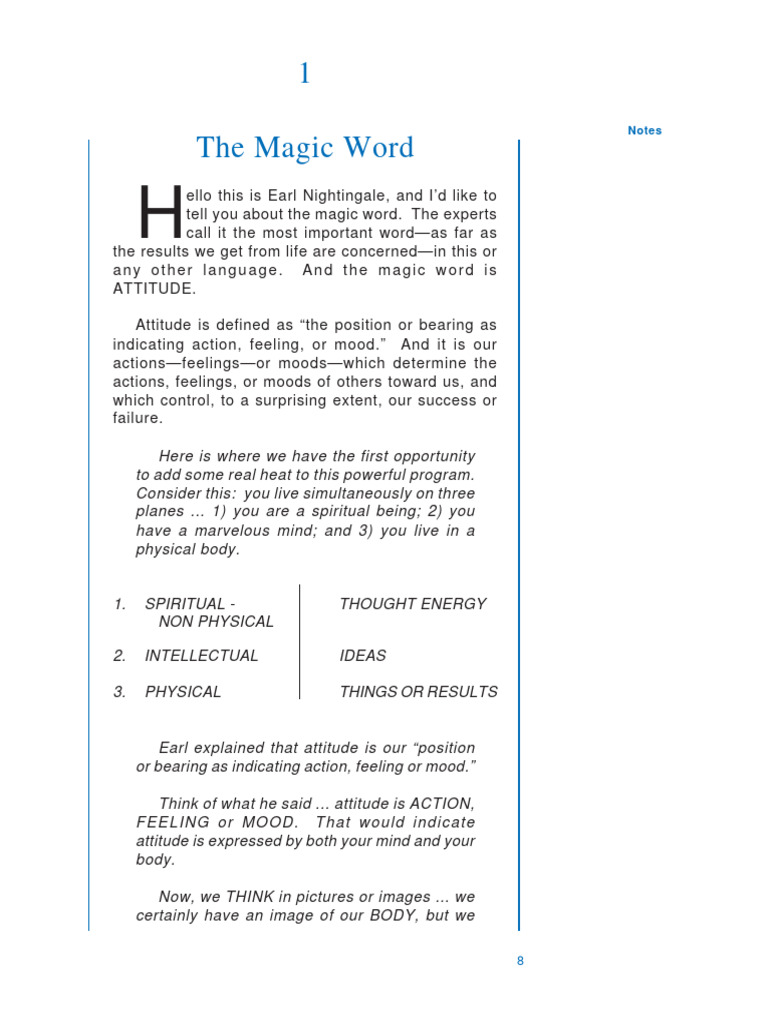 Lead The Field Workbook (Earl Nightingale) (Z-Library) | PDF | Thought | Mind