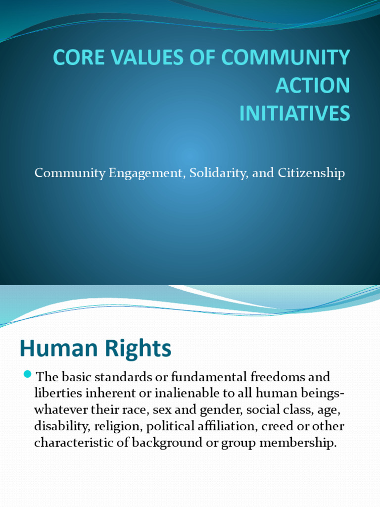 Core Values of Community Action 1 | PDF | Social Equality | Human Rights