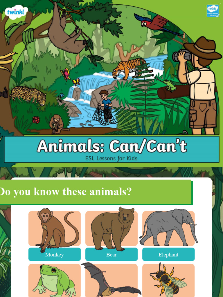 t-1701869140-esl-animals-can-cant-ppt-kids-a1-a2_ver_2 | PDF | Zoology