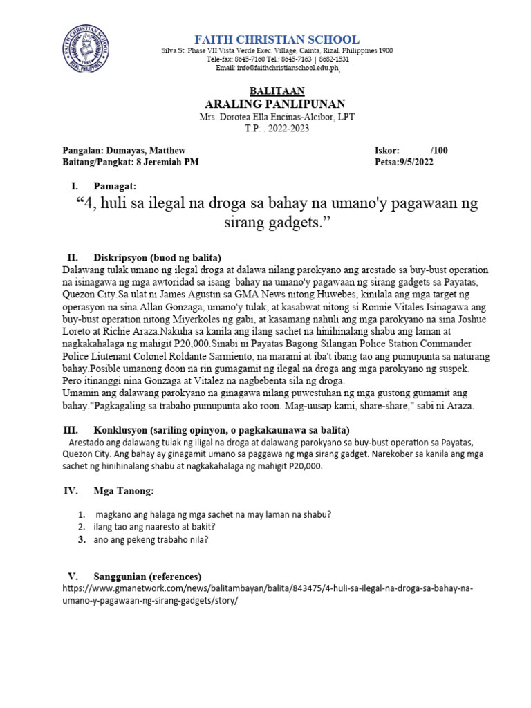 Template Balitaan | PDF