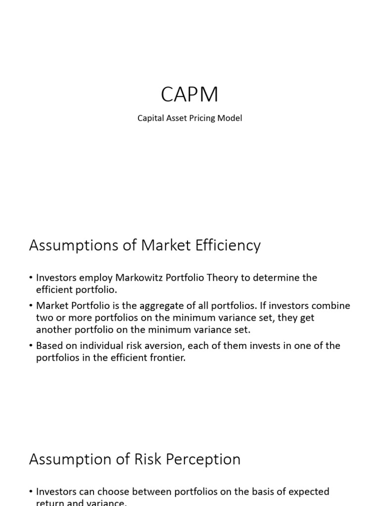 CAPM | PDF | Modern Portfolio Theory | Capital Asset Pricing Model
