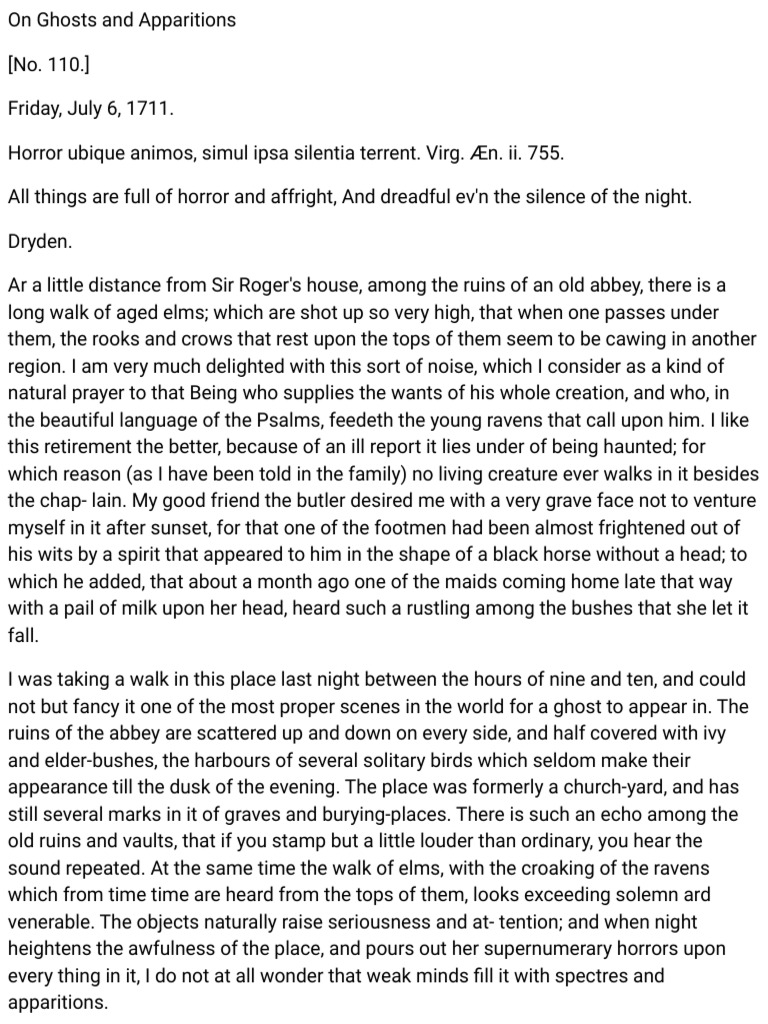 On Ghosts and Apparitions - Joseph Addison | PDF | Ghosts