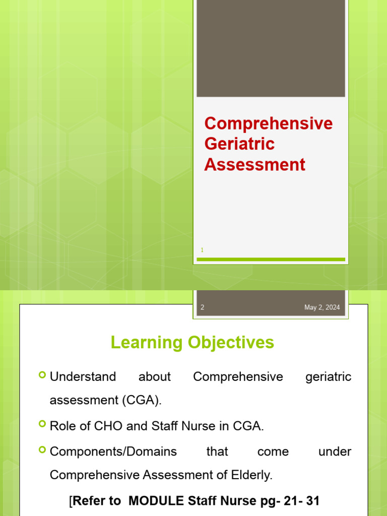 Comprehensive Geriatric Assessment Sumit. CHOpptx | PDF ...