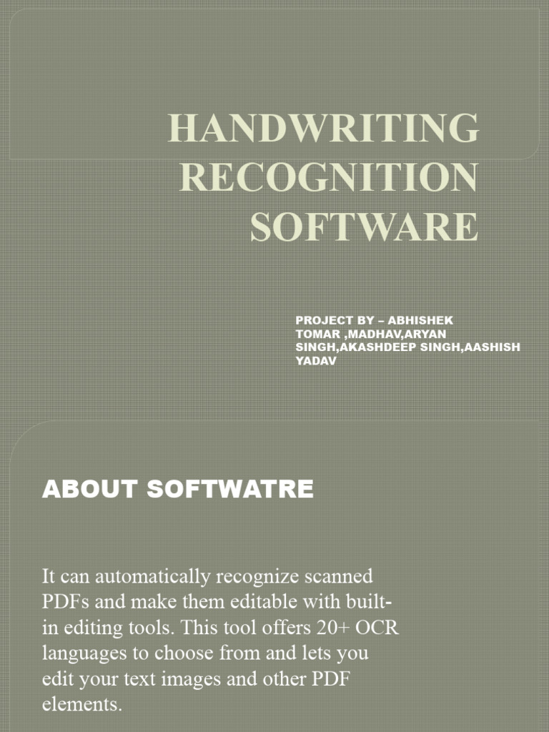 Handwriting Recognition Software | PDF | Optical Character Recognition ...