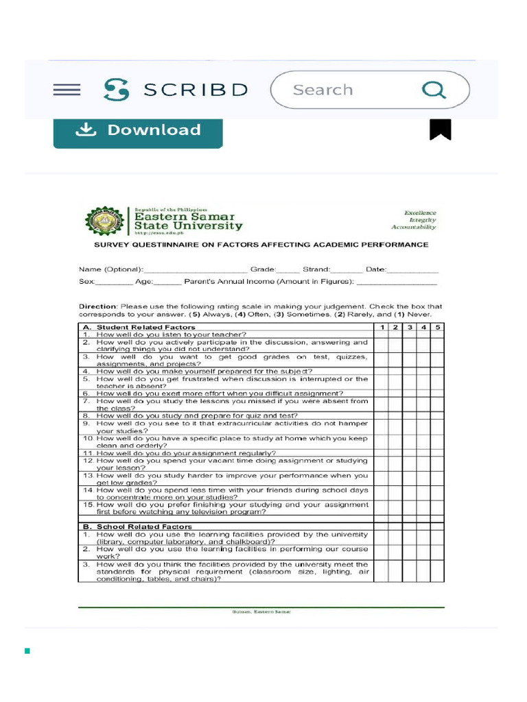 SS (Questionnaire) | PDF