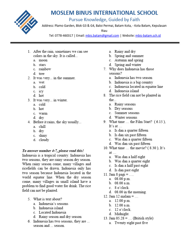 english book 1 (test) | PDF