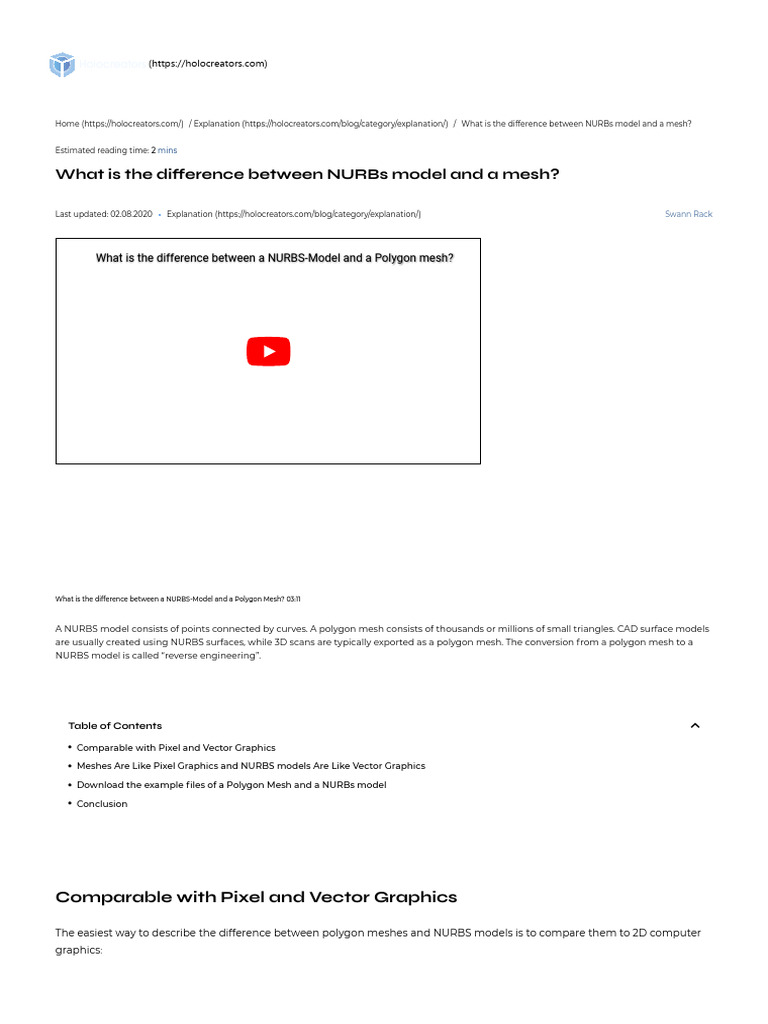 What Is The Difference Between NURBs Model and A Mesh - 1 | Download Free PDF | 3 D Computer ...