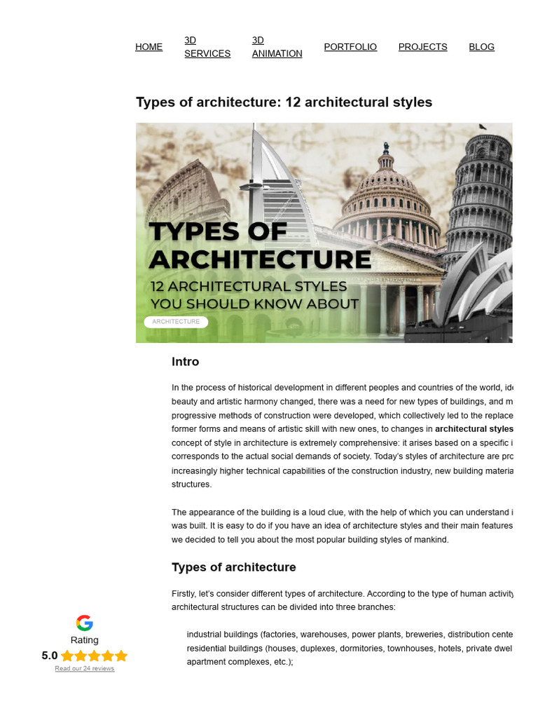Types of Architecture - 12 Architectural Styles - Applet3D | PDF ...