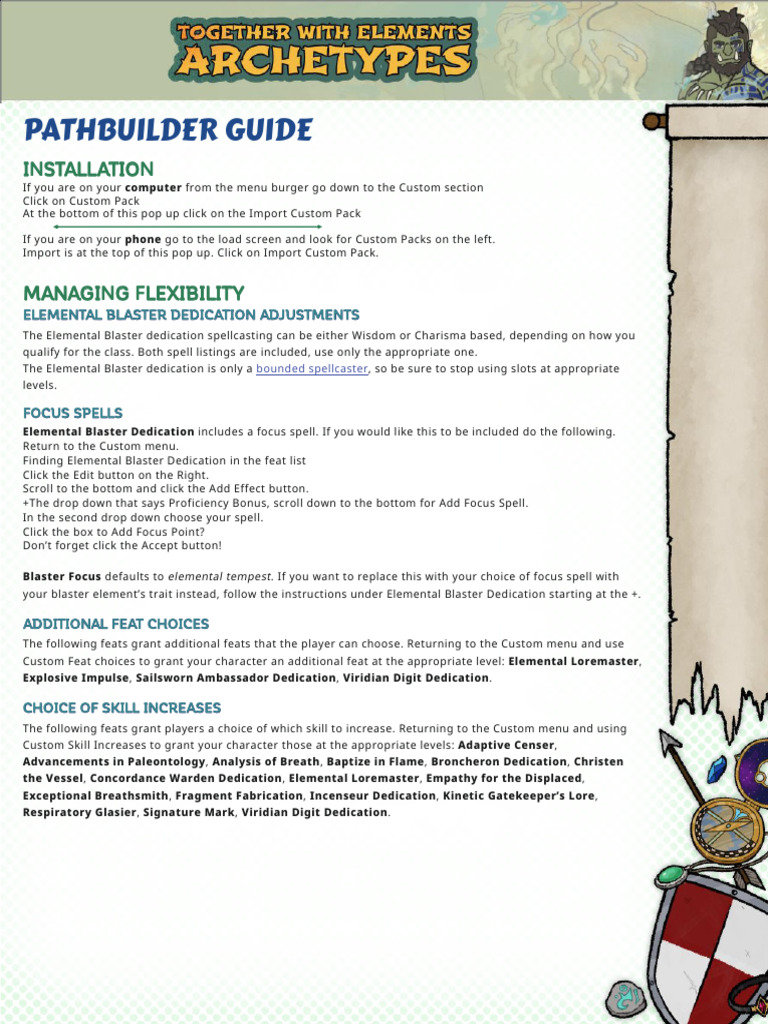 Pathbuilder Guide: Installation | PDF