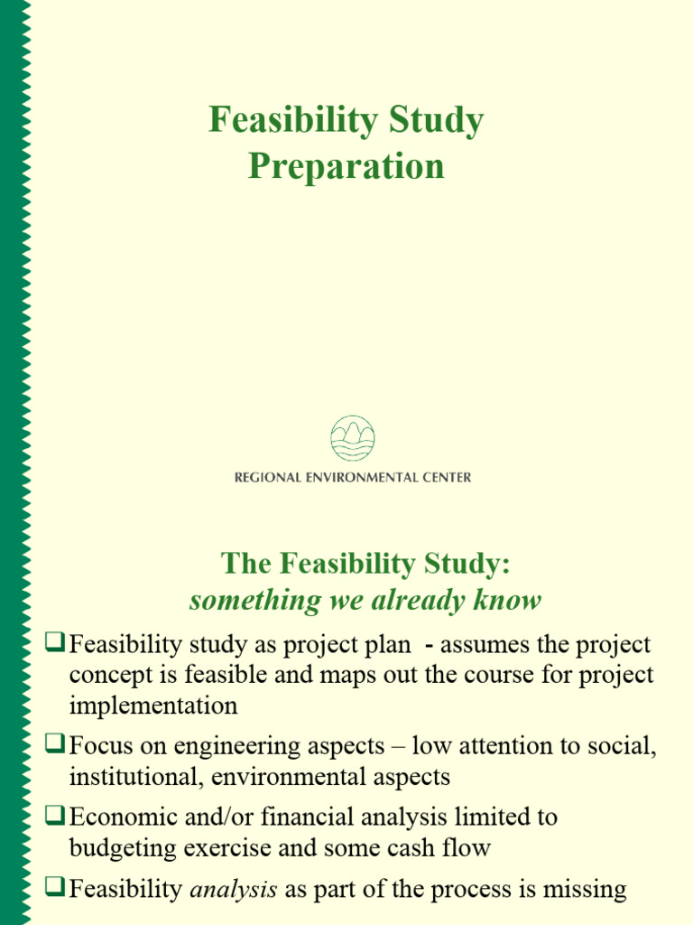 Water 3 1 Feasibility Study Preparation | PDF | Feasibility Study | Cost–Benefit Analysis