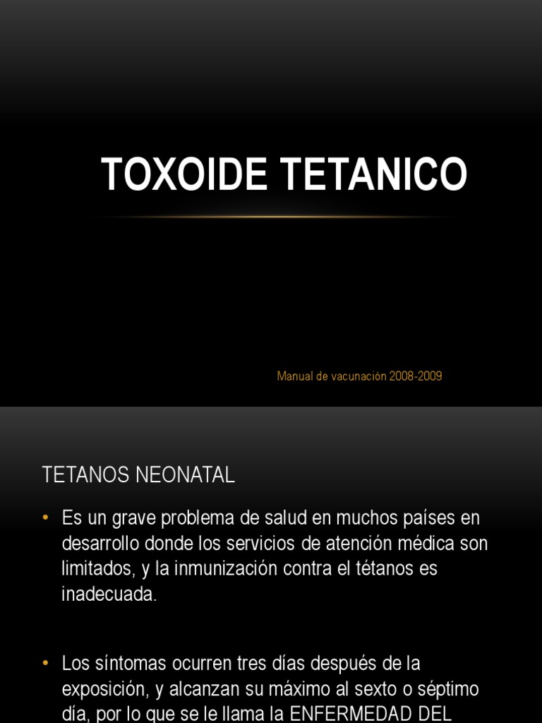 TOXOIDE TETANICO | Medicina | Ciencias de la Salud