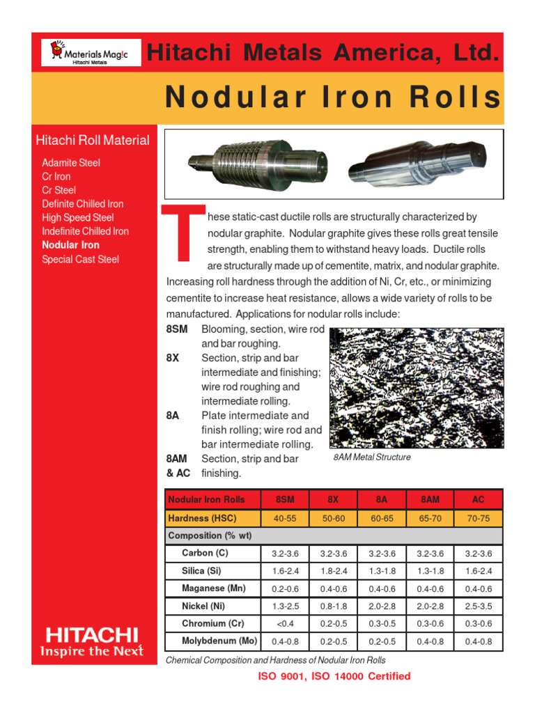 Nodular Iron Rolls by Hitachi Metals | PDF | Steel | Iron