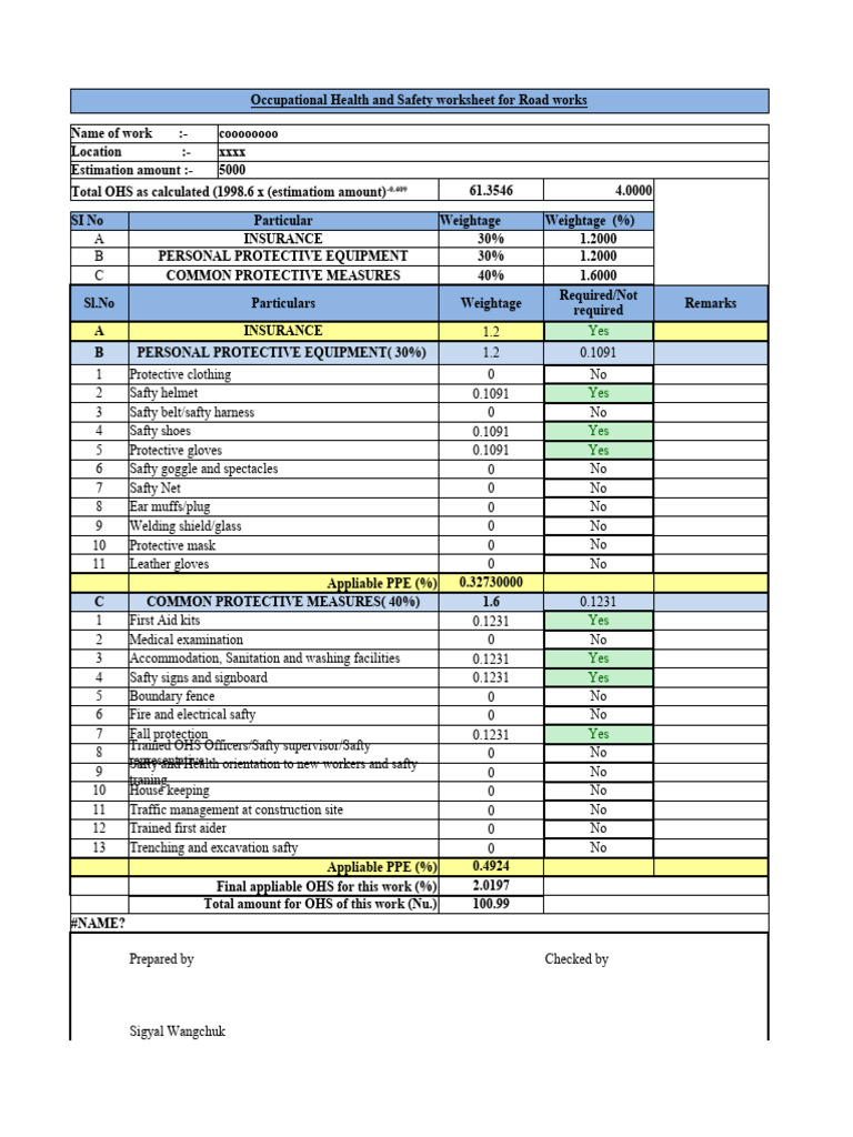 OHS Workingsheet | Download Free PDF | Personal Protective Equipment ...
