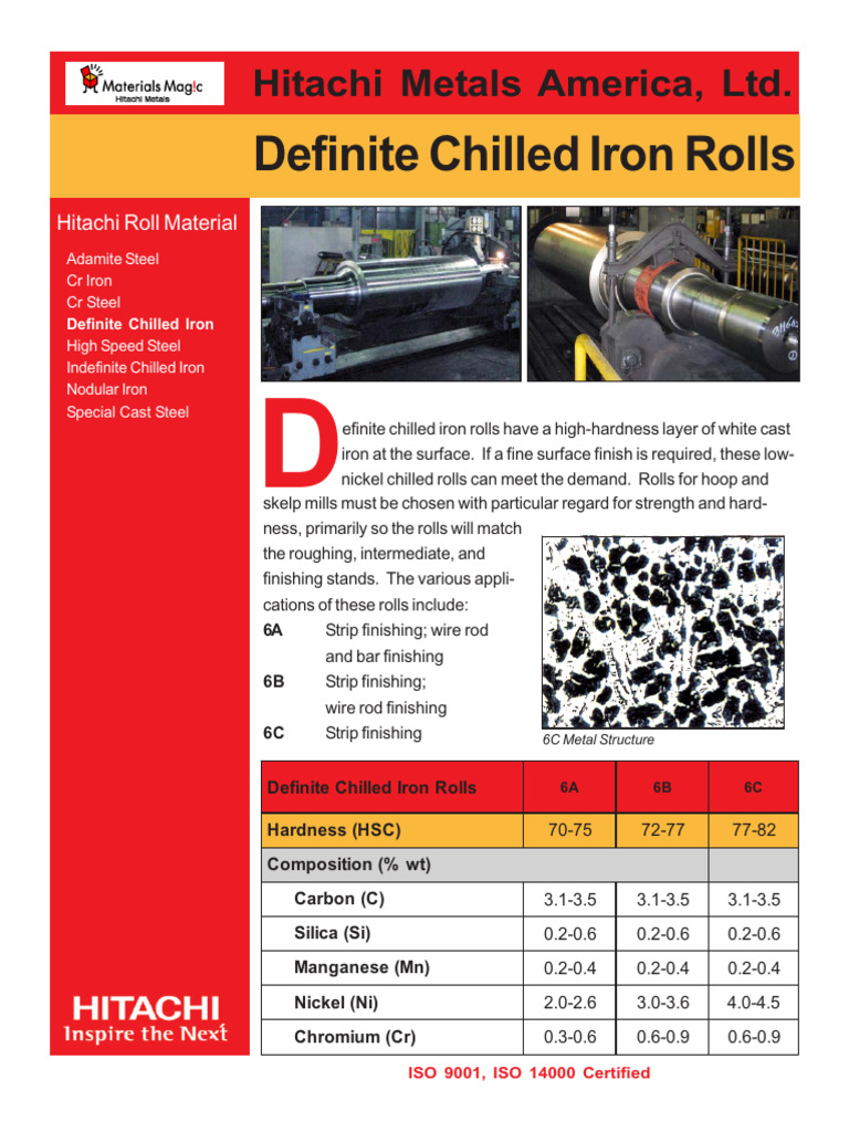 Definite Chilled Iron Rolls - Hitachi Metals America, Ltd. | PDF | Iron ...