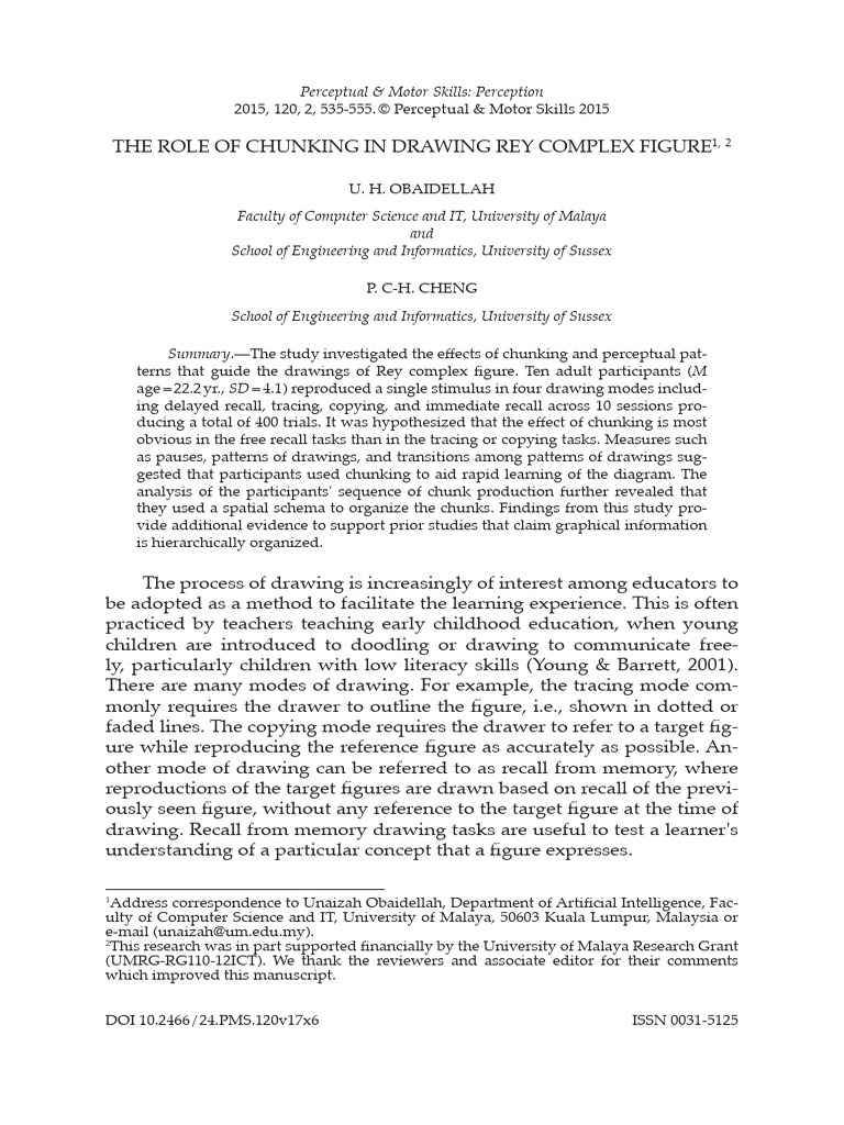A Regra de Chunking Do Desenho Fig Compl de Rey | PDF | Recall (Memory) | Mental Chronometry