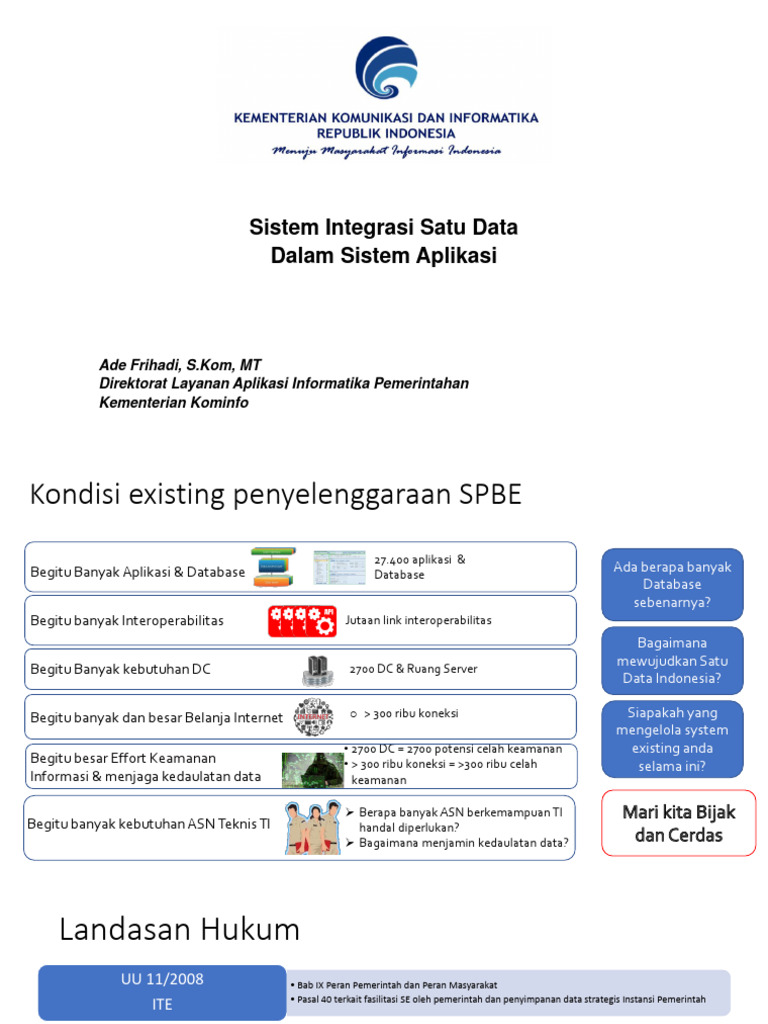 Integrasi Satu Data untuk SPBE | PDF | Komputer