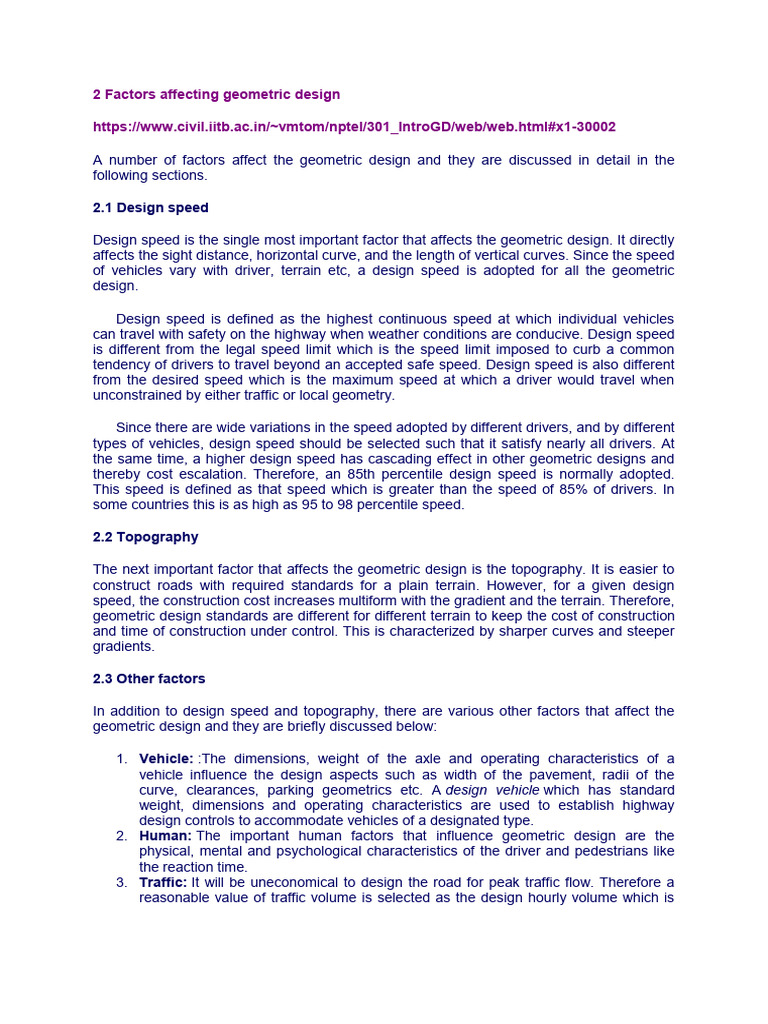 4-Geometric Design - Factors Affecting The Design-29-01-2024 | PDF ...
