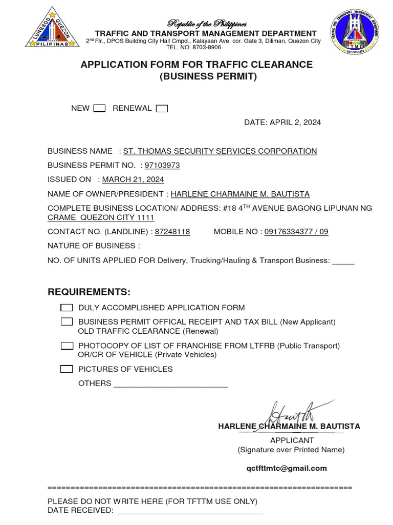 TC APPLICATION (2) Signed | PDF